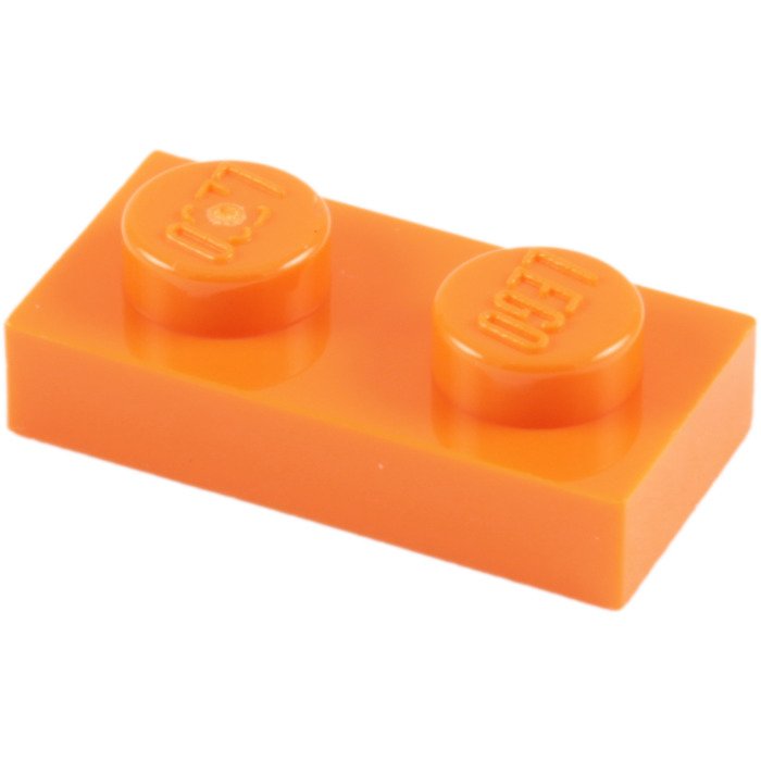 Lego Plate 1x2 - Laranja - PN 3023 / CN 4177932 / 4163009 / 4122464 ...