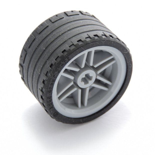 Lego Roda Aro com pneu 37x22mm ZR - Cinza Claro - PN 55978 / 56145 / CN ...