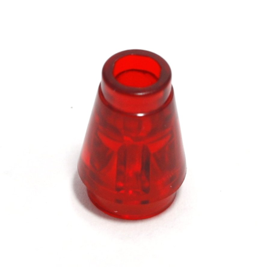 Lego Cone 1x1 - Transparente Vermelho - PN 15551 / 55525 / 59900 / CN ...