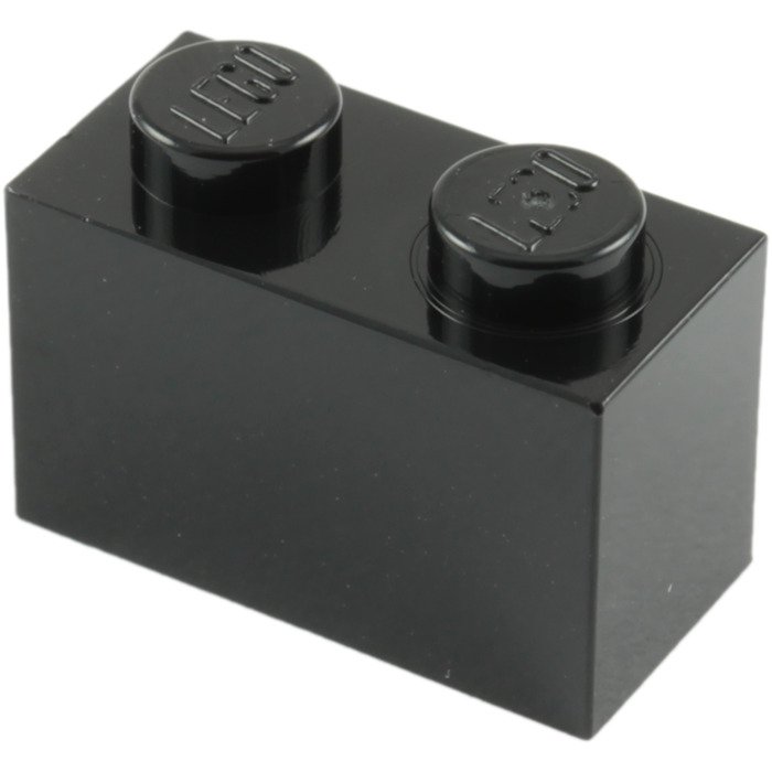 Lego Brick tijolo 1x2 - Preto - PN 3004 / CN 300426 | Techbricks