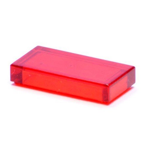 Lego Tile 1x2 - Vermelho Transparente - PN 3069 / CN 4189801 / 6251290 ...