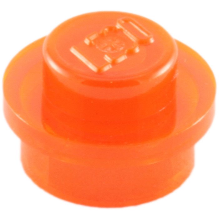 Lego Plate Redondo 1x1 - Laranja Neon transparente - Pn 4073 / 30057 ...