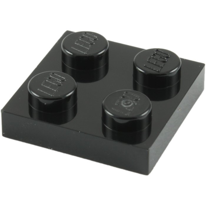 Lego Plate 2x2 - Preto - PN 3022 / CN 302226 | Techbricks