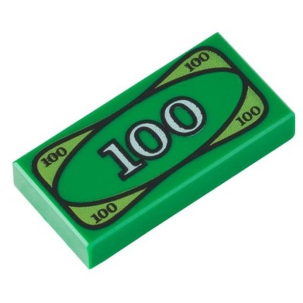 Lego Tile 1x2 C/ Impressão Dinheiro - Verde - PN 3069 / 82317 CN ...