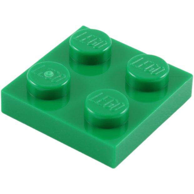 Lego Plate 2x2 - Verde - PN 3022 / CN 302228 | Techbricks