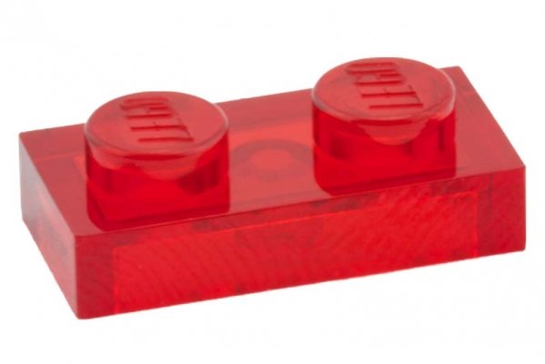 Lego Plate 1x2 - Vermelho Transparente - PN 3023 / CN 622541 / 4201019 ...