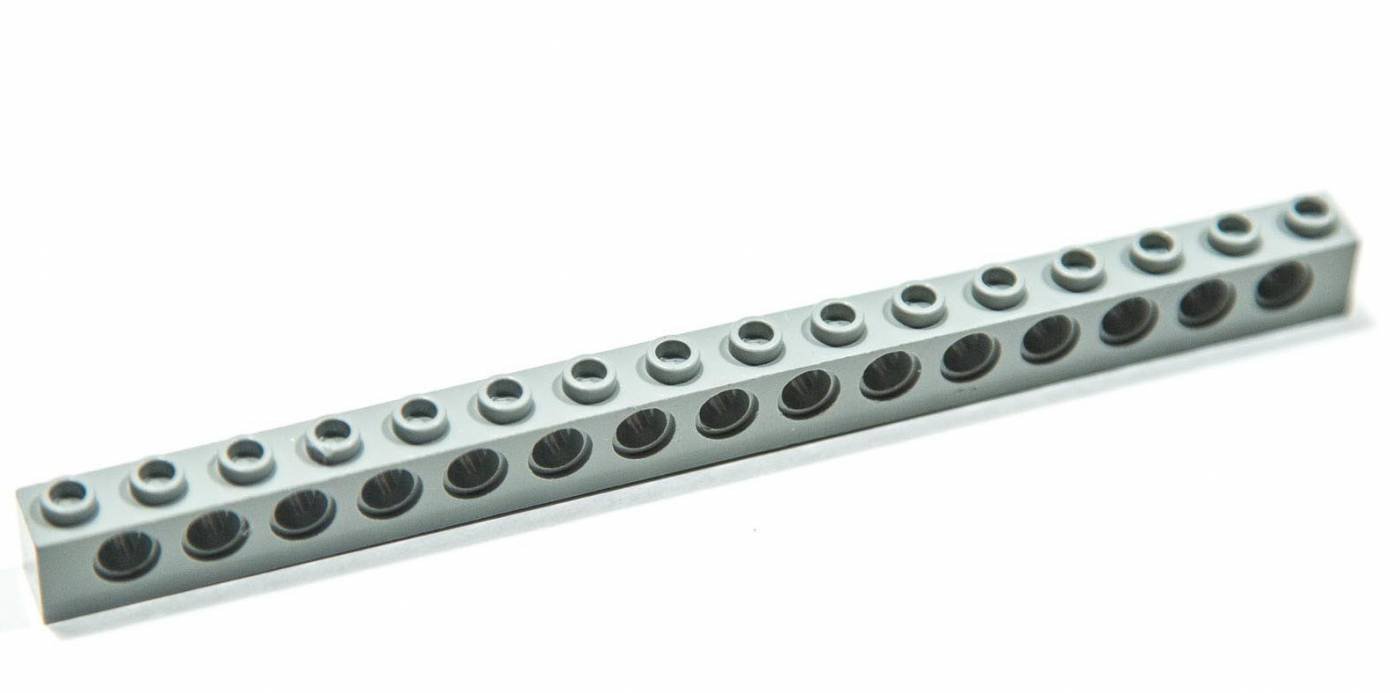 Lego Technic Brick 1x16 c/ 15 furos - Cinza Claro- PN 3703 / CN 4211443 ...