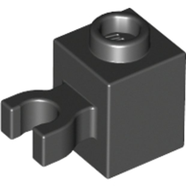 Lego Brick 1x1 com encaixe lateral p/ clip vertical - Preto - PN 30241 ...