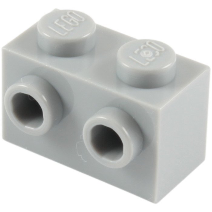 Lego Brick 1x2 c/ studs nos 2 lados - Cinza Claro - PN 52107 / CN ...