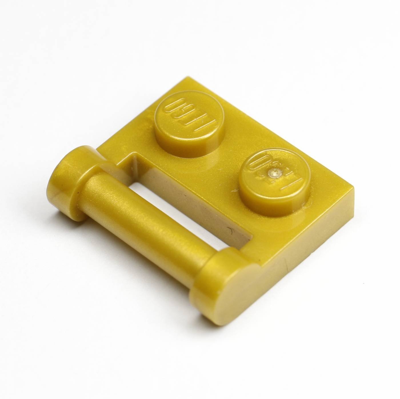 Lego Plate 1x2 c/ encaixe p/ clip no lado - Dourado - PN 48336 / CN ...