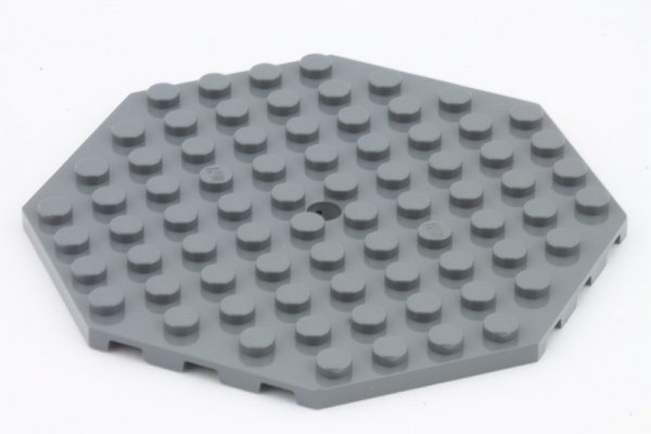 Lego Plate 10x10 Octagonal c/ Furo - Cinza Escuro - Pn 89523 / CN ...