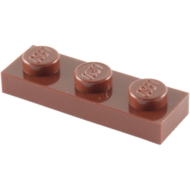 Lego Plate 1x3 - Marrom - PN 3623 / CN 4211152 | Techbricks