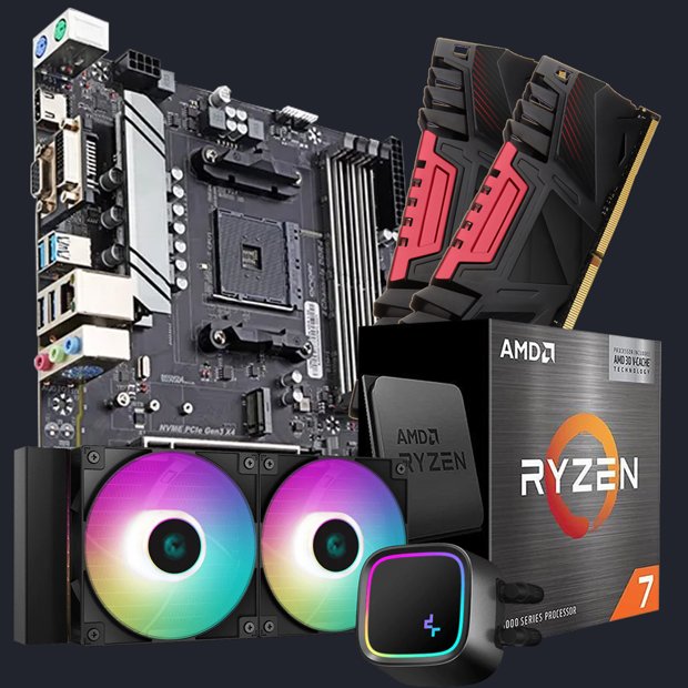 Kit Upgrade Processador AMD Ryzen 7 5800X3D + Placa mãe B550 AM4 + 16GB DDR4 3200MHz + Water ...