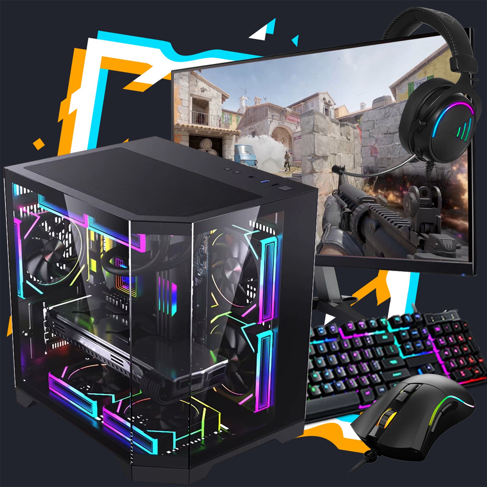 Pc Gamer Omega Completo / AMD Ryzen 5 5500 / 16GB DDR4 / Radeon RX 580 ...