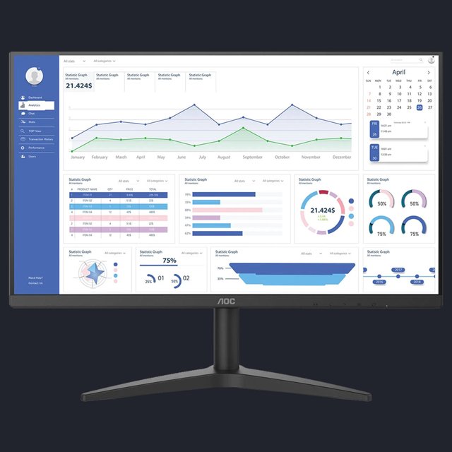 Monitor AOC 27", LED , Full HD, HDMI, 75Hz, 27B1HM | StudioPC