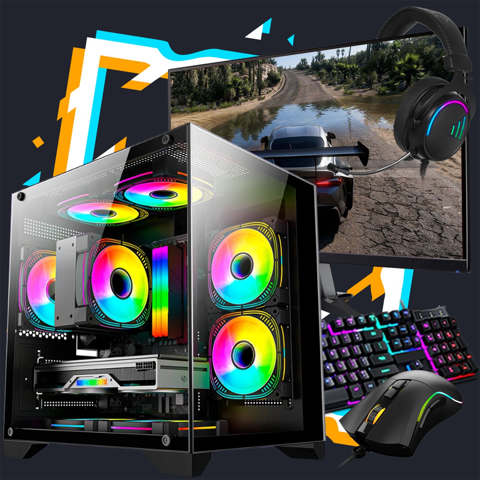 Pc Gamer Aqua Completo / AMD Ryzen 3 5300G / 16GB DDR4 / GeForce RTX ...