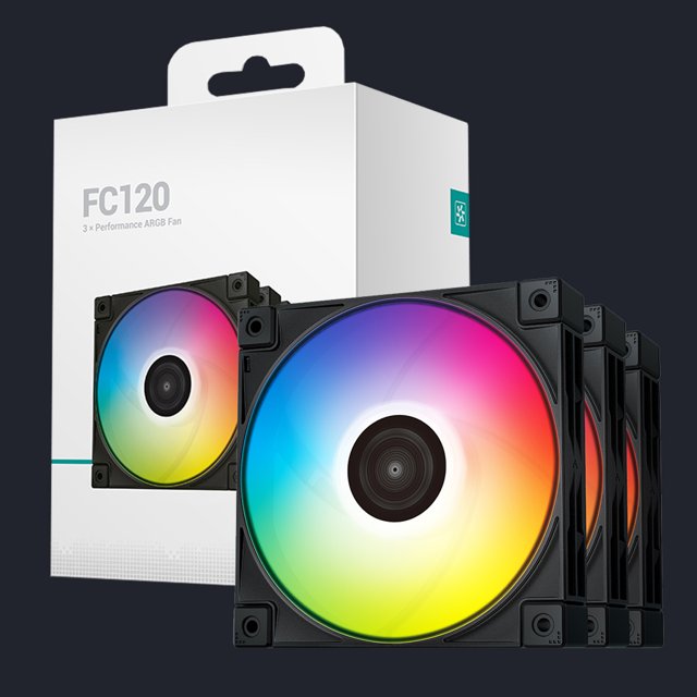 Kit 3 Cooler Fan ARGB DeepCool FC120 120MM - Preto | StudioPC