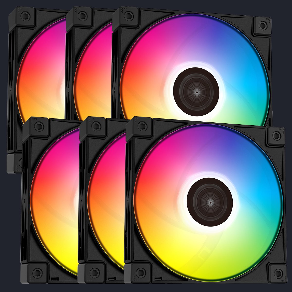 Kit 6 Cooler Fan ARGB DeepCool FC120 120MM - Preto | StudioPC