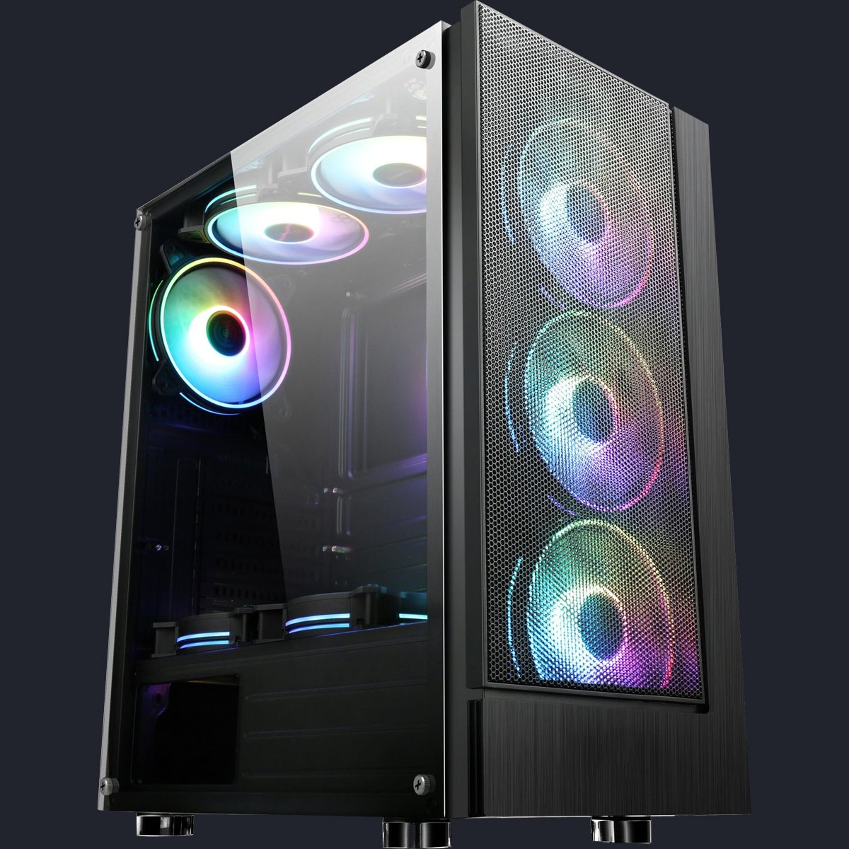 Gabinete Gamer Fortrek Cruiser RGB C/ 3 Fans - Preto | StudioPC