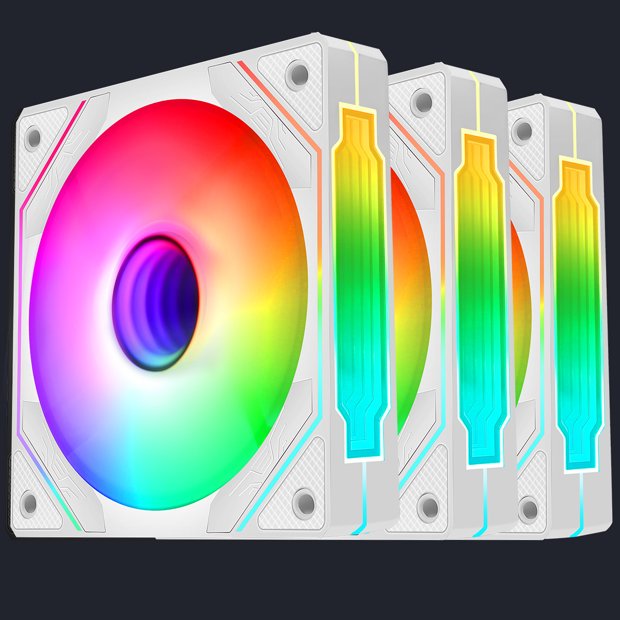 Kit 6 Cooler Fan Argb com Controlador + Fita RGB Kmex AAMA - Branco ...