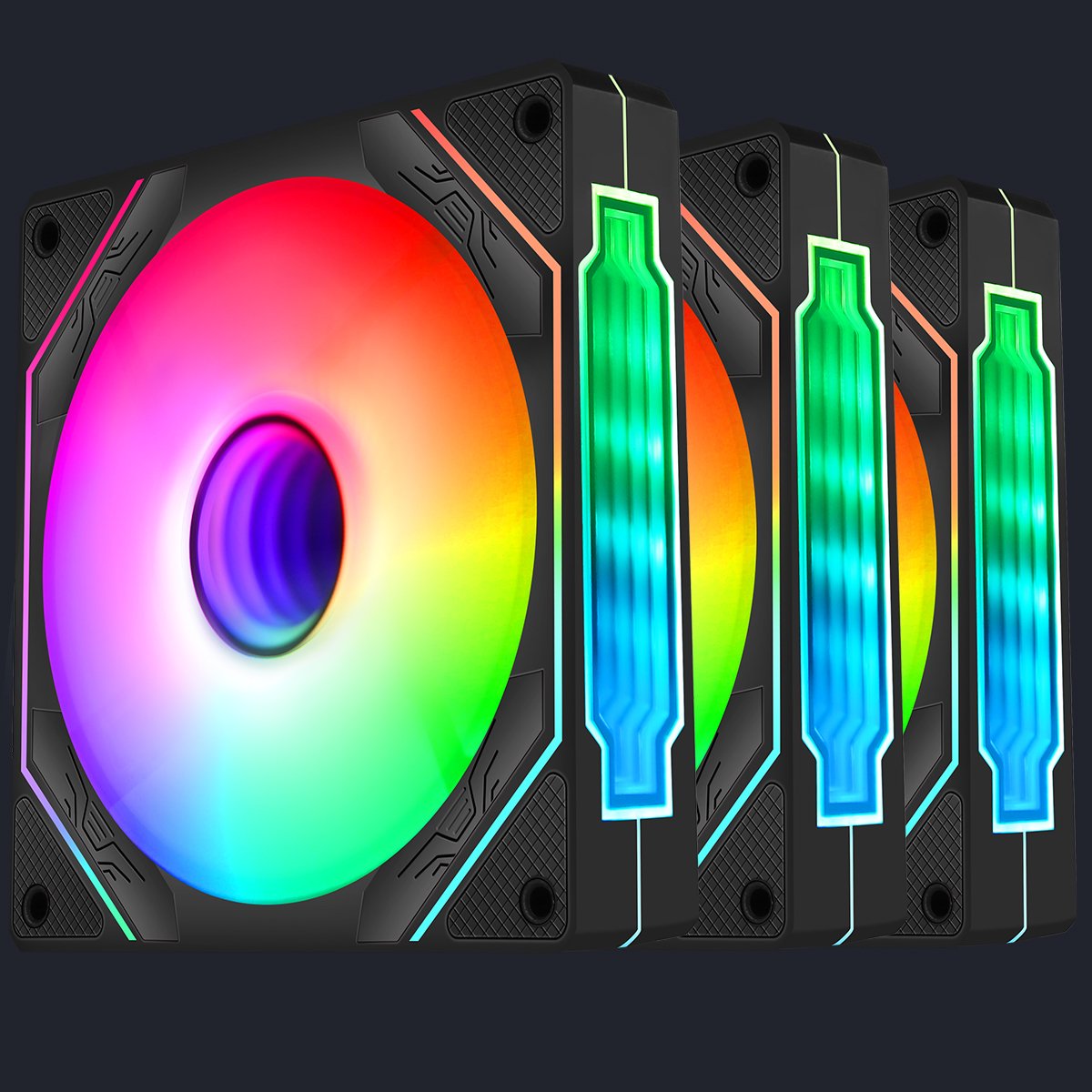 Kit 3 Cooler Fan Infinity Argb com Controlador - Preto | StudioPC