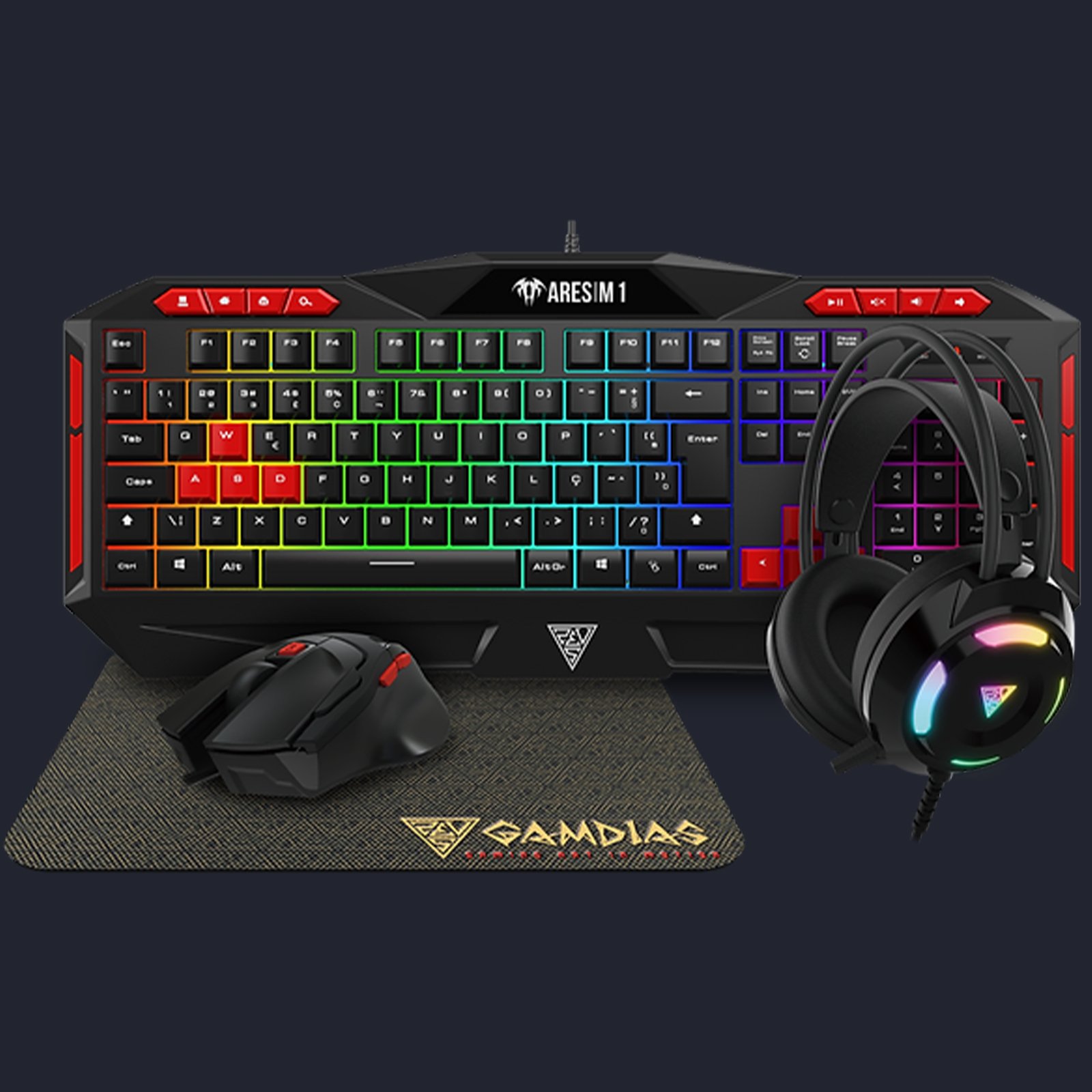 Kit Gamer Poseidon M2 Teclado, Mousepad, Mouse Gamer e Headset Gamdias ...