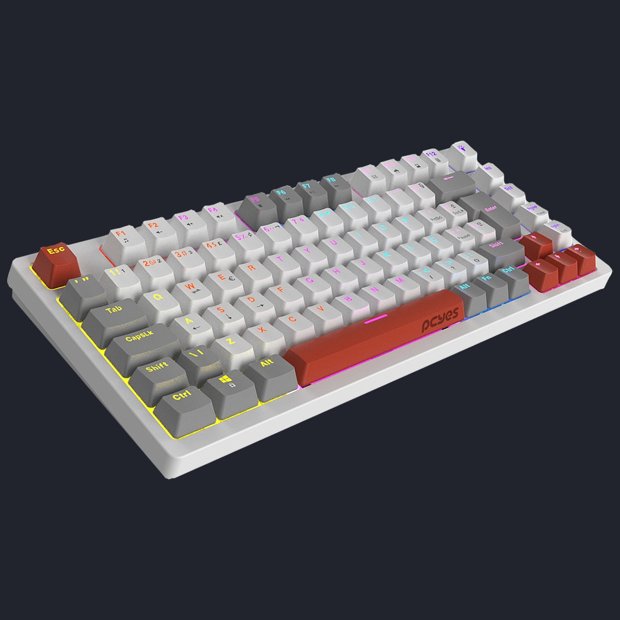 Kit Gamer PCYES Signature White, Teclado Kirin Switch Blue 75%, Mouse Basaran 12400DPI 6 Botões ...