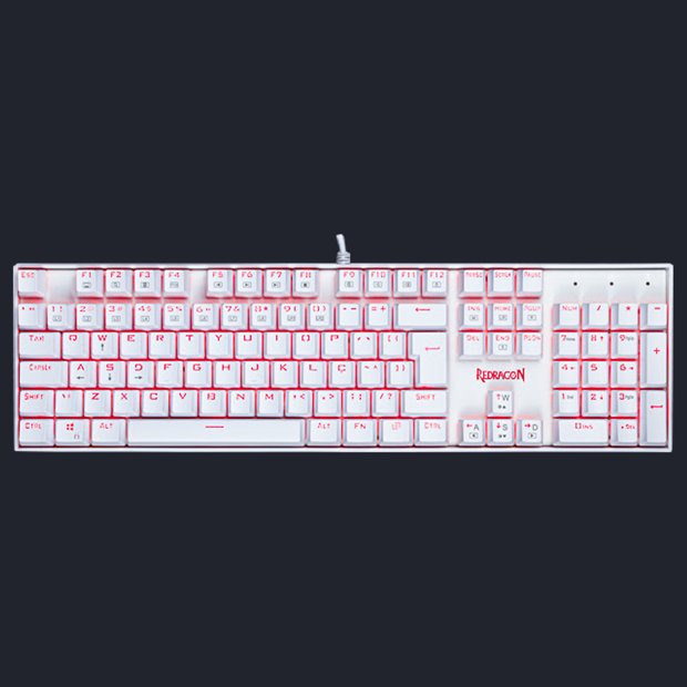 Teclado Mecânico Redragon Mitra Lunar White Switch Marrom | StudioPC