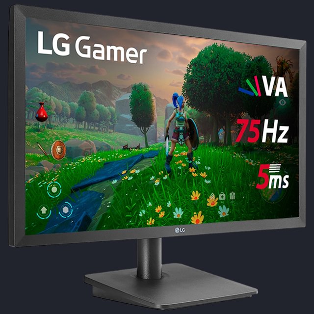 Monitor Gamer LG 21.5 LED Full HD, 75Hz, 5ms, HDMI, FreeSync - 22MP410-B | StudioPC