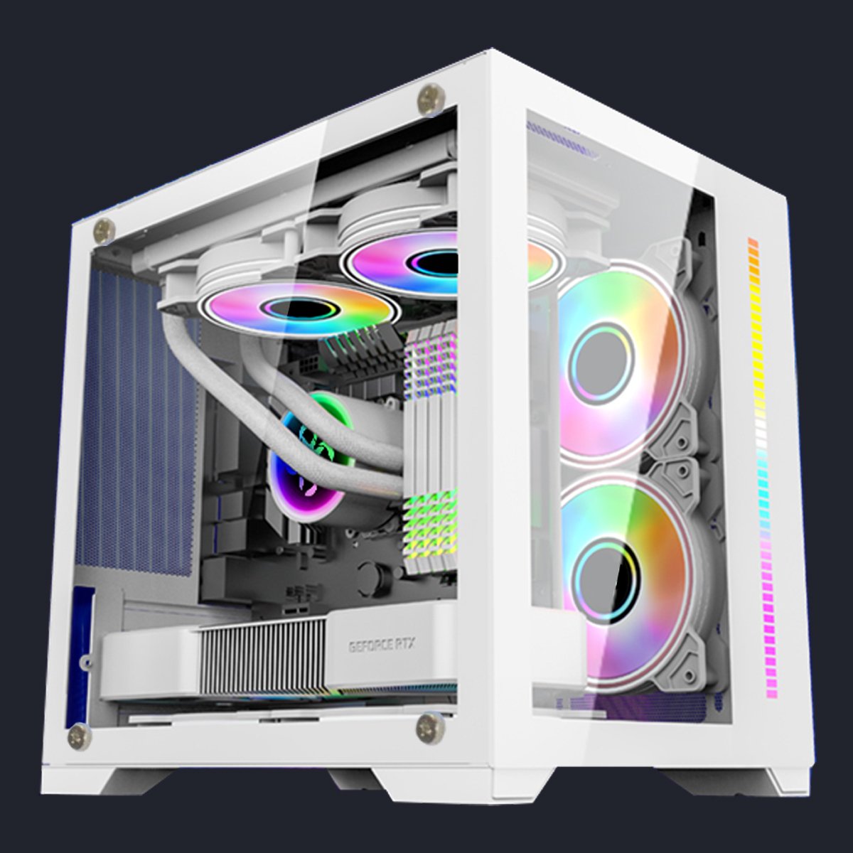 Gabinete Gamer K-Mex SpaceX CG-W12A S/ Fan - Branco | StudioPC