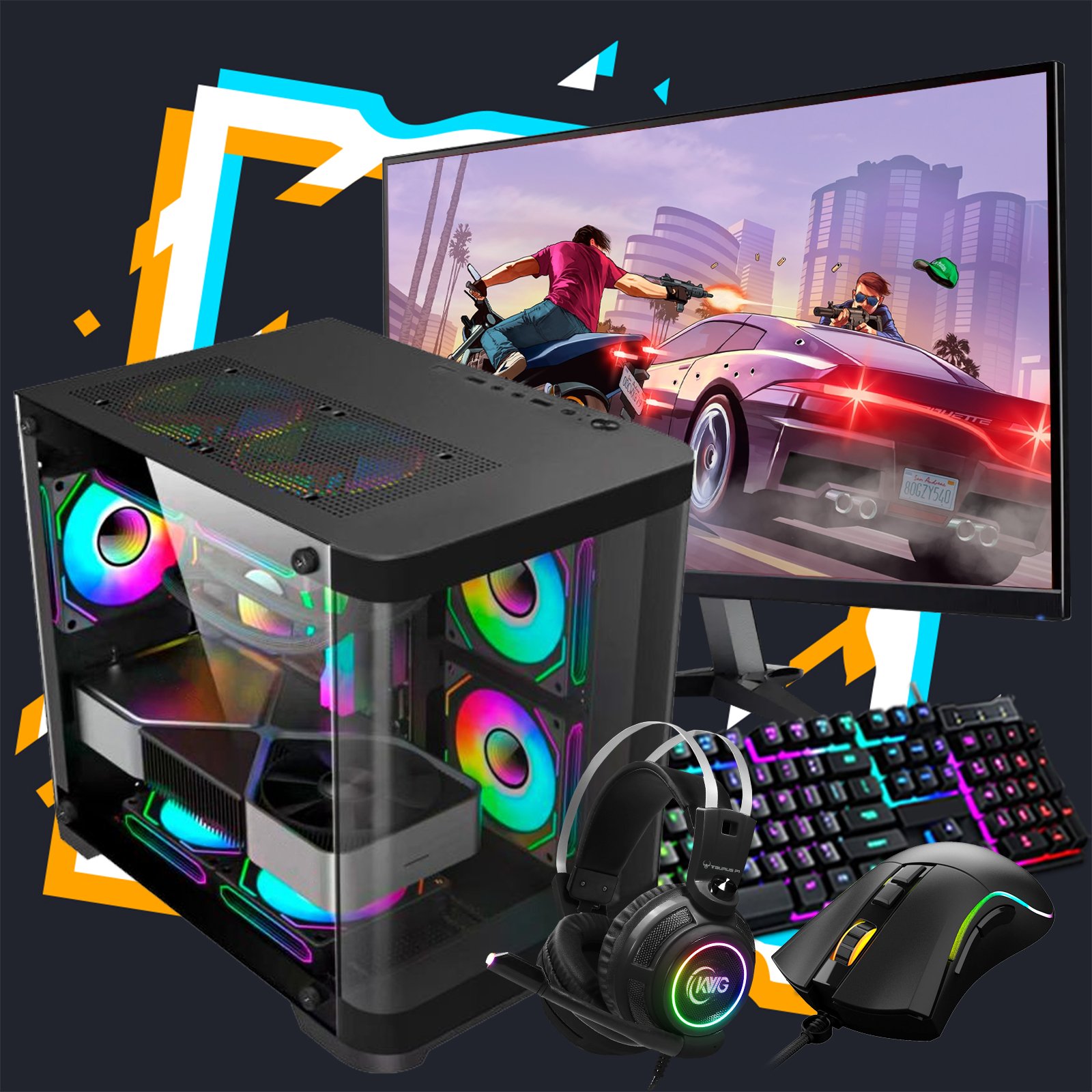 Pc Gamer Round Completo / Ryzen 5 5500 / 16GB DDR4 / Radeon RX 580 8GB ...