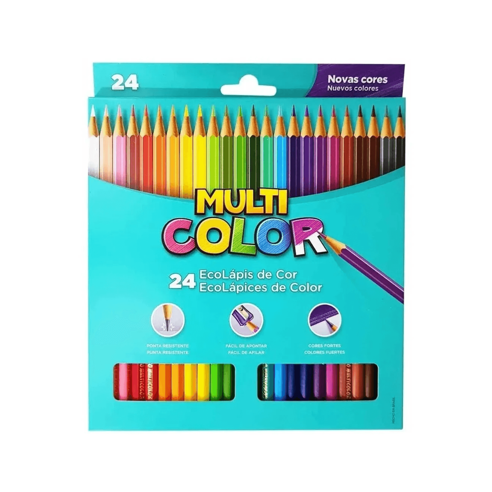 Lápis de Cor Faber 24 Cores Multicolor | Carol Papelaria