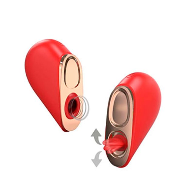 Vibrador Duplo Coração Com Língua Estimuladora E Ondas De Pressão 818 2945