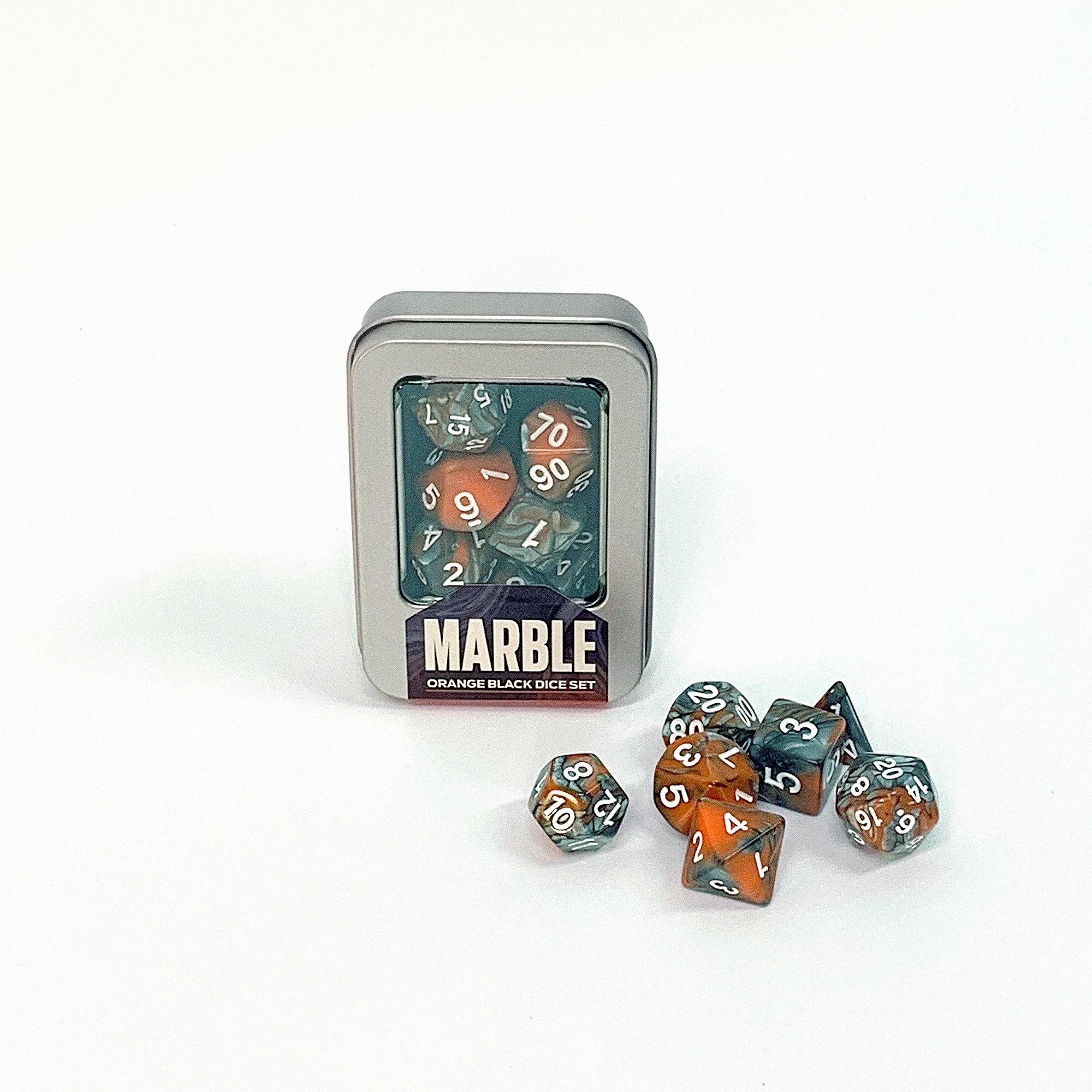 Kit de Dados: Marble - Orange Black | Buró B2B