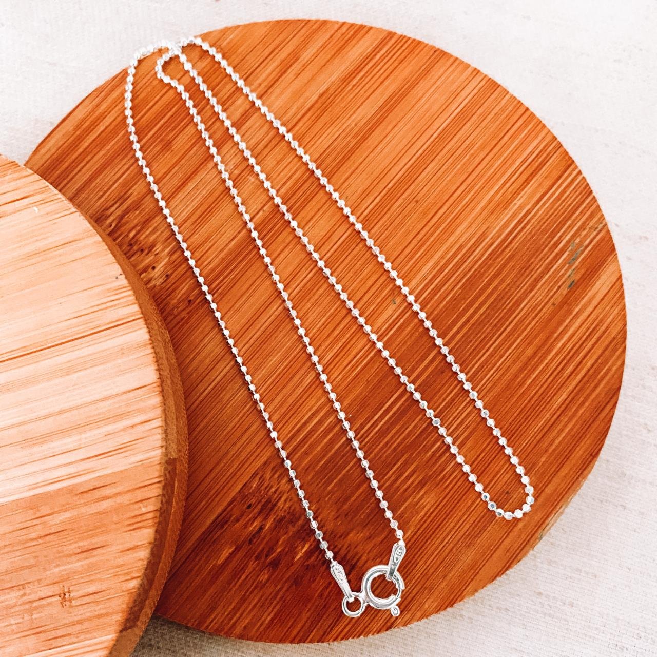 Corrente Bolinhas 40cm Prata 925 | Sou Maria Pratas