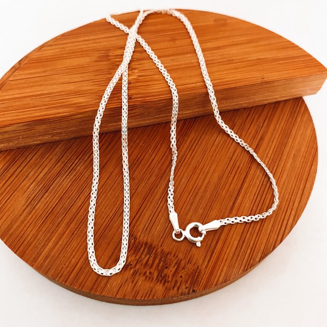 Corrente Esteira 40cm Prata 925 | Sou Maria Pratas