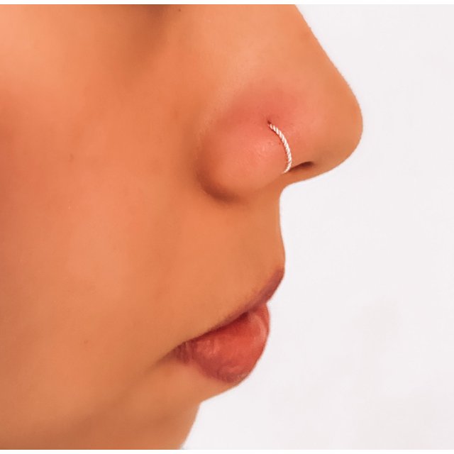 Piercing Argola Trançado Slim 6mm Prata 925 | Sou Maria Pratas