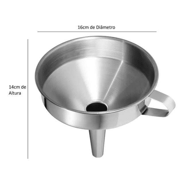 Funil Inox 16cm | Empório Gastronômico