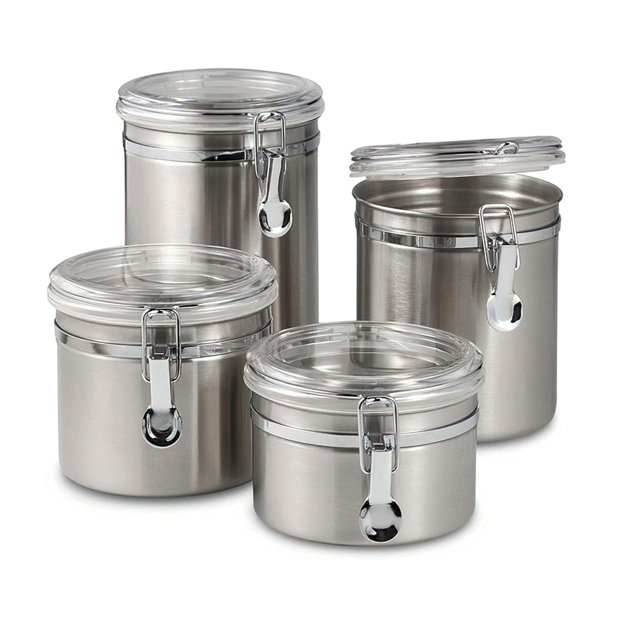 KIT POTE INOX C/ TAMPA 4PCS - | Empório Gastronômico