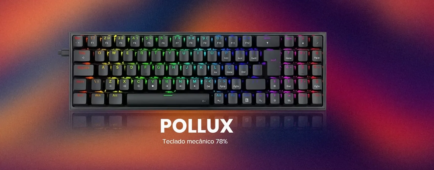 Teclado Gamer Mecânico Redragon Pollux Pro, RGB, Wireless, Bluetooth ...