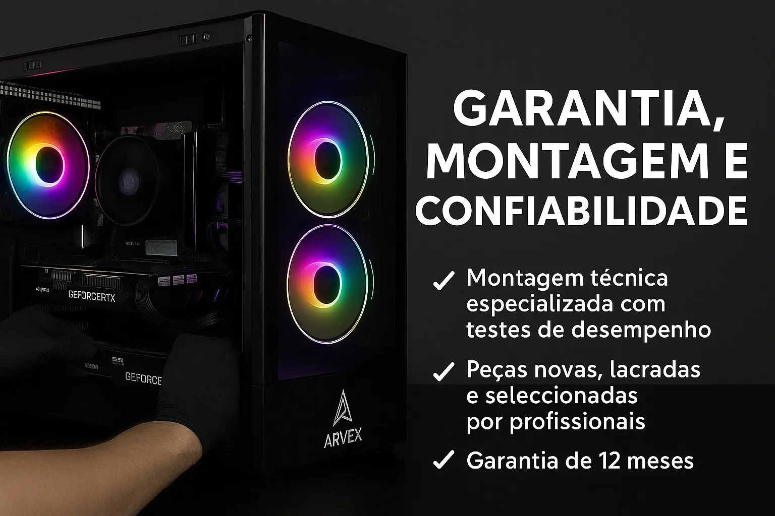 PC Gamer ARVEX Intel i5 12400F, GeForce RTX 3050, Memória 16GB DDR4 ...