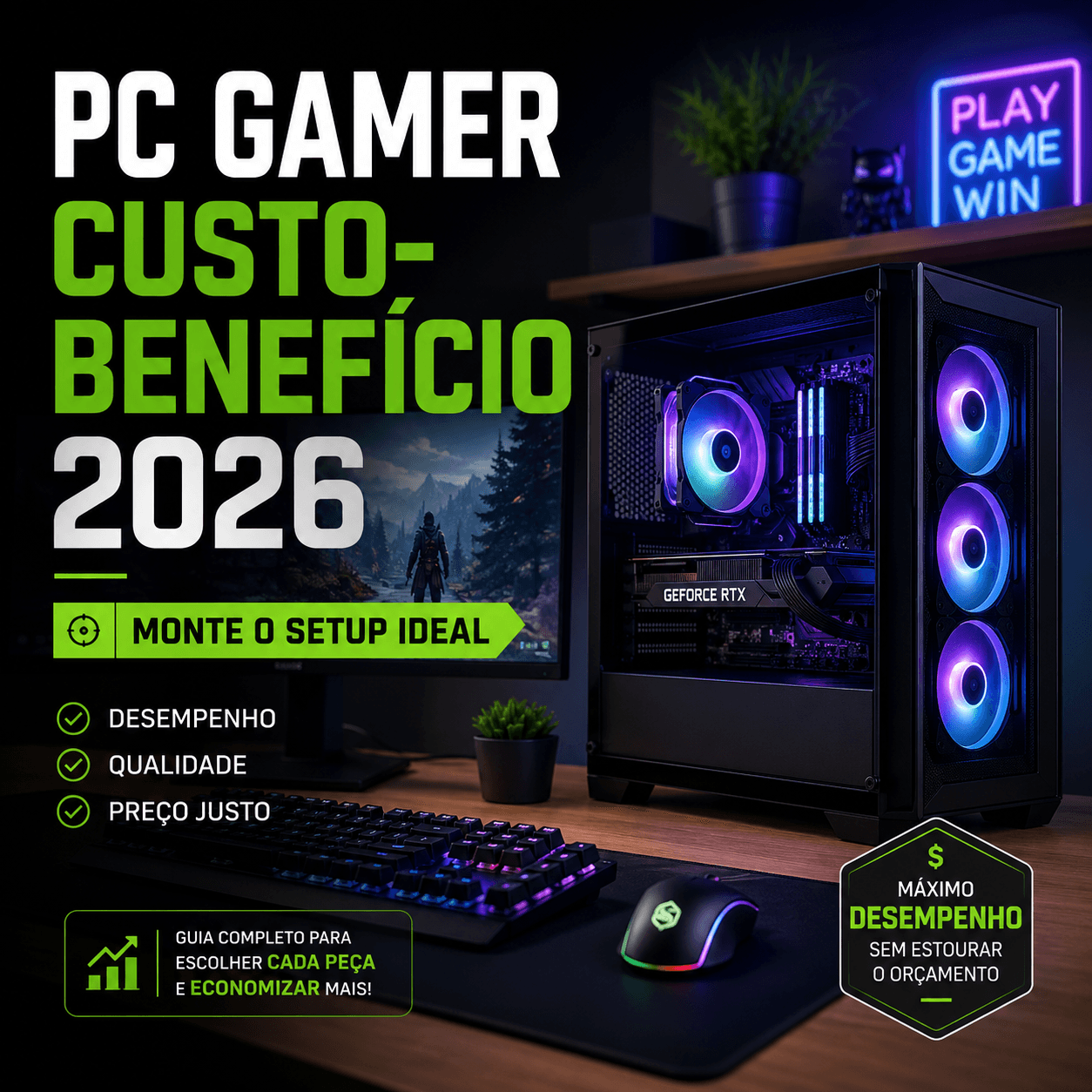 PC Gamer Custo-Benefício 2026: Monte o Setup Ideal | Alligator Shop