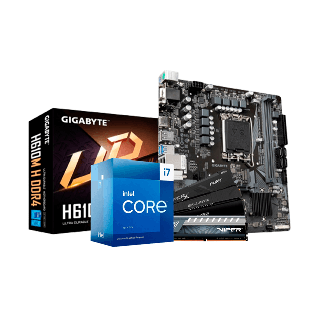 Kit Upgrade Intel Core i7 13700F / Placa Mãe Gigabyte H610M H / Memória RAM 16GB (2X8GB) DDR4 ...