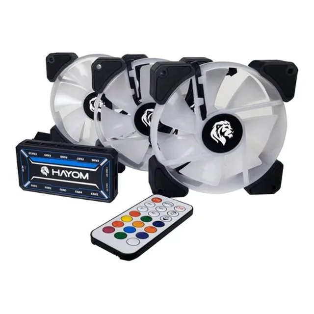 Kit 3 Cooler Fan Led Rgb 120mm 12cm Com Controlador Gabinete Pc Gamer ...