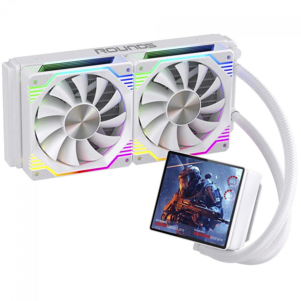 Water Cooler Round5 Zephyro ARGB 240mm Com Display LCD Intel-AMD PWM ...