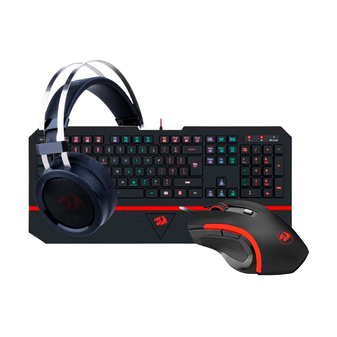 Kit Teclado Headset e Mouse Redragon RGB Teclado Karura 2 / Headset Gamer Redragon Scylla ...