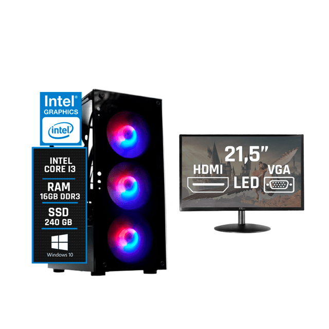 PC Home Office Intel Core i5 3.60GHz / Memória 16GB DDR3 / SSD 240Gb ...