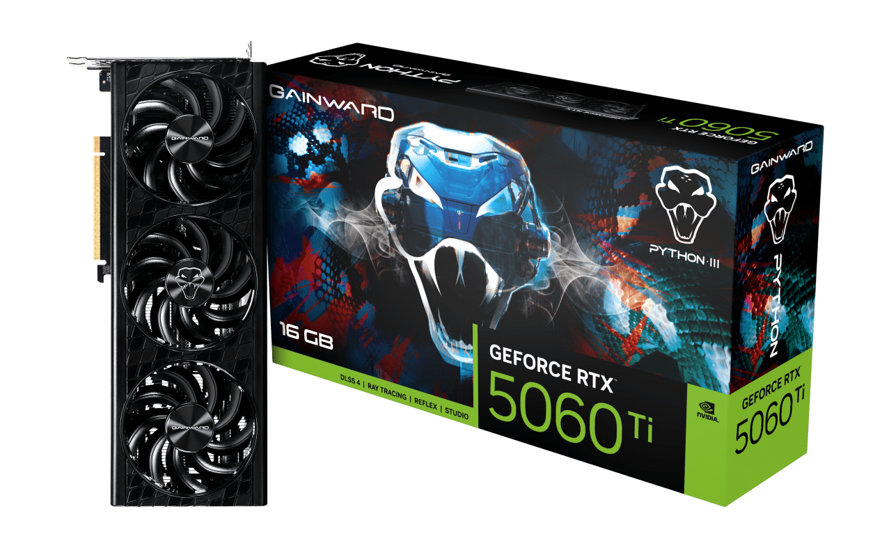 Placa de Vídeo RTX 5060 Ti 16GB GDDR7 Gainward Python III | Alligator Shop