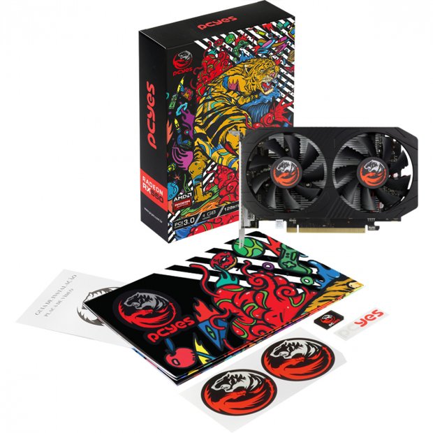 Placa de Vídeo PCYES Radeon RX 550 4GB Dual Fan Graffiti Series 128 Bit ...
