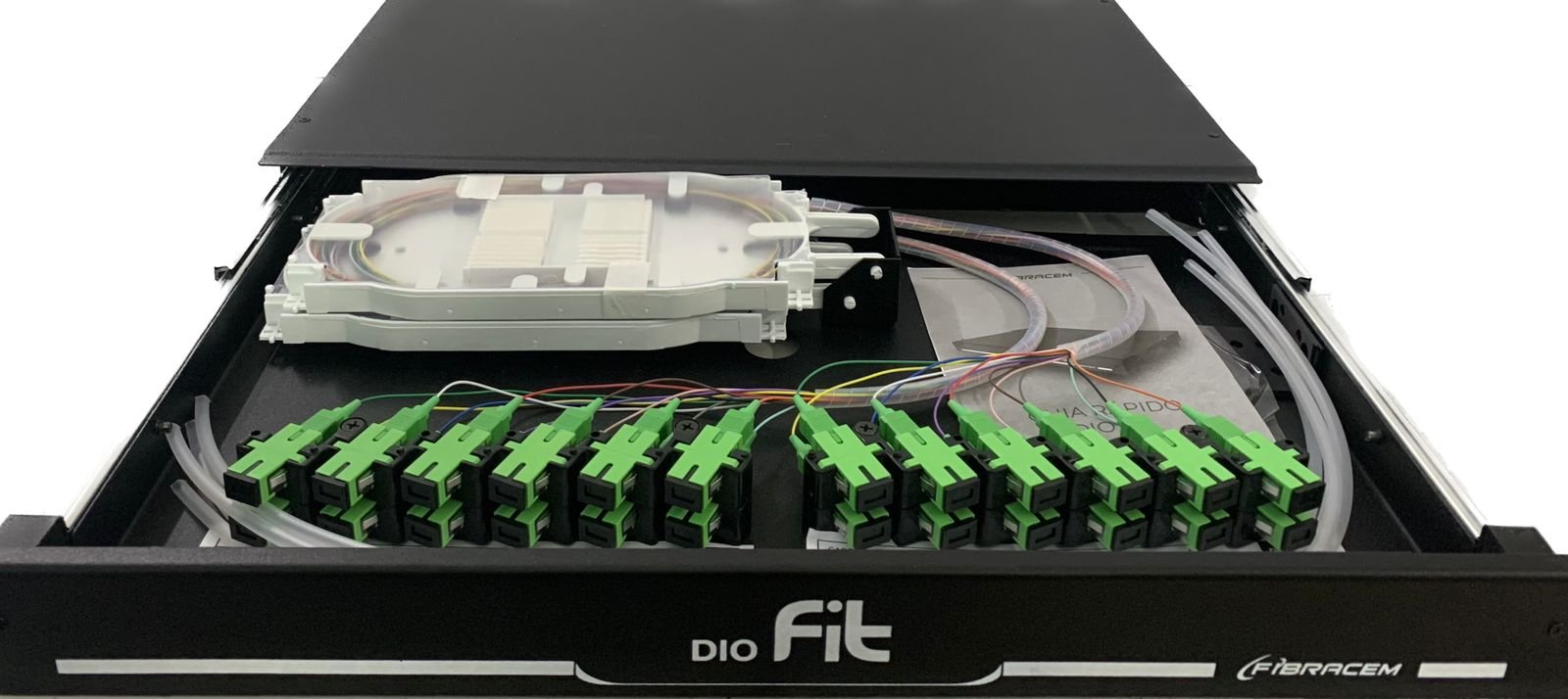 DISTRIBUIDOR OPTICO DIO FIT 24F SC/APC SM 19" 1U FIBRACEM ...